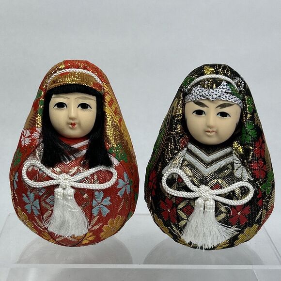 Toys | Vintage Japanese Wedding Doll Couple Roly Poly Doll Hime Daruma ...